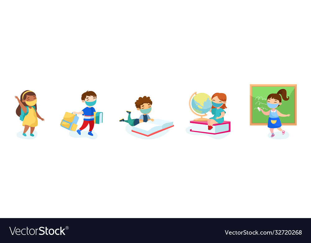 Back to school education during coronavirus Vector Image