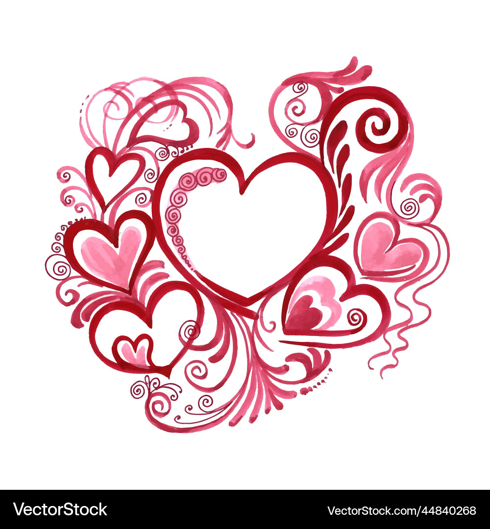 Beautiful decorative floral heart shape Royalty Free Vector