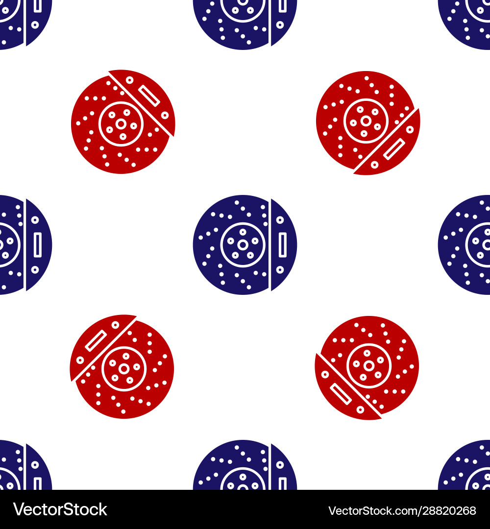 Blue and red car brake disk with caliper icon Vector Image