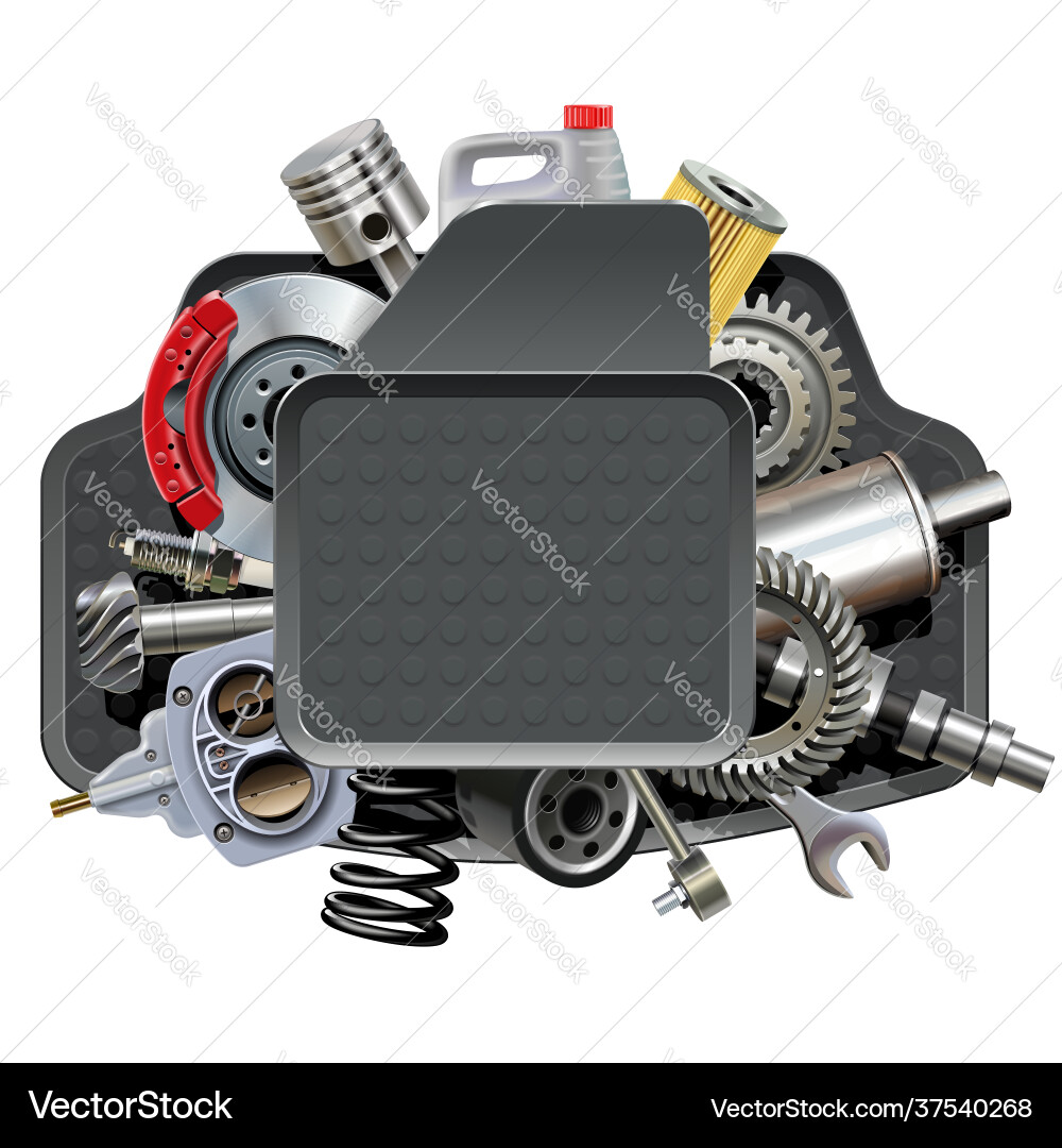 Car parts with mats Royalty Free Vector Image - VectorStock