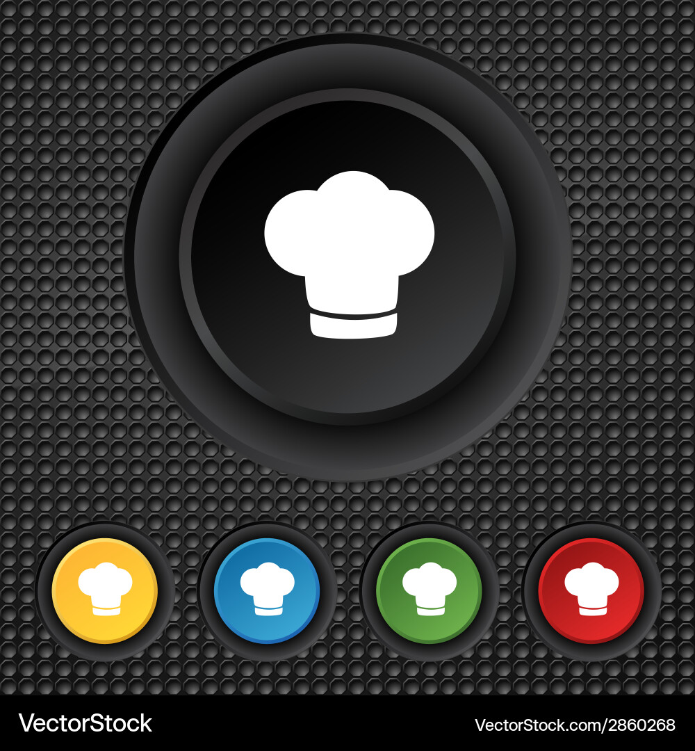 Chef hat sign icon cooking symbol cooks hat set Vector Image