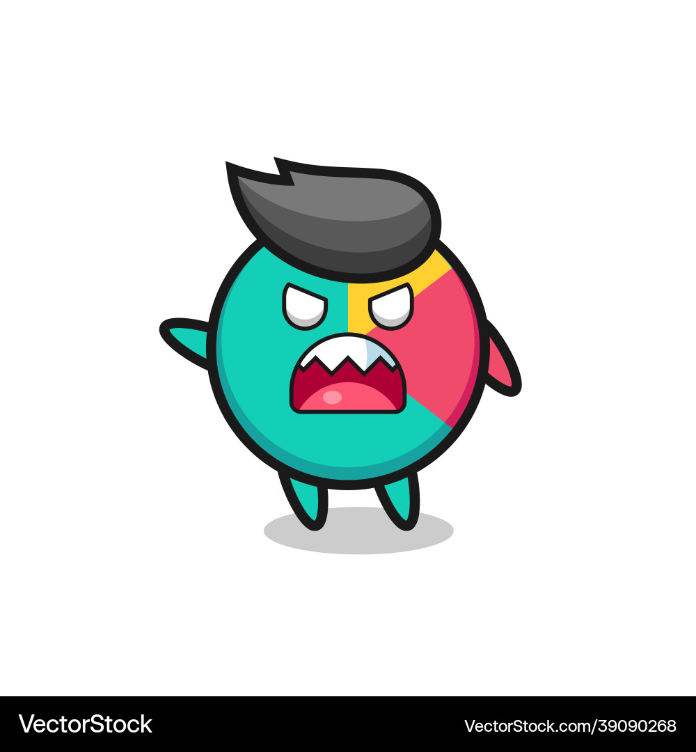 Cute chart cartoon in a very angry pose Royalty Free Vector
