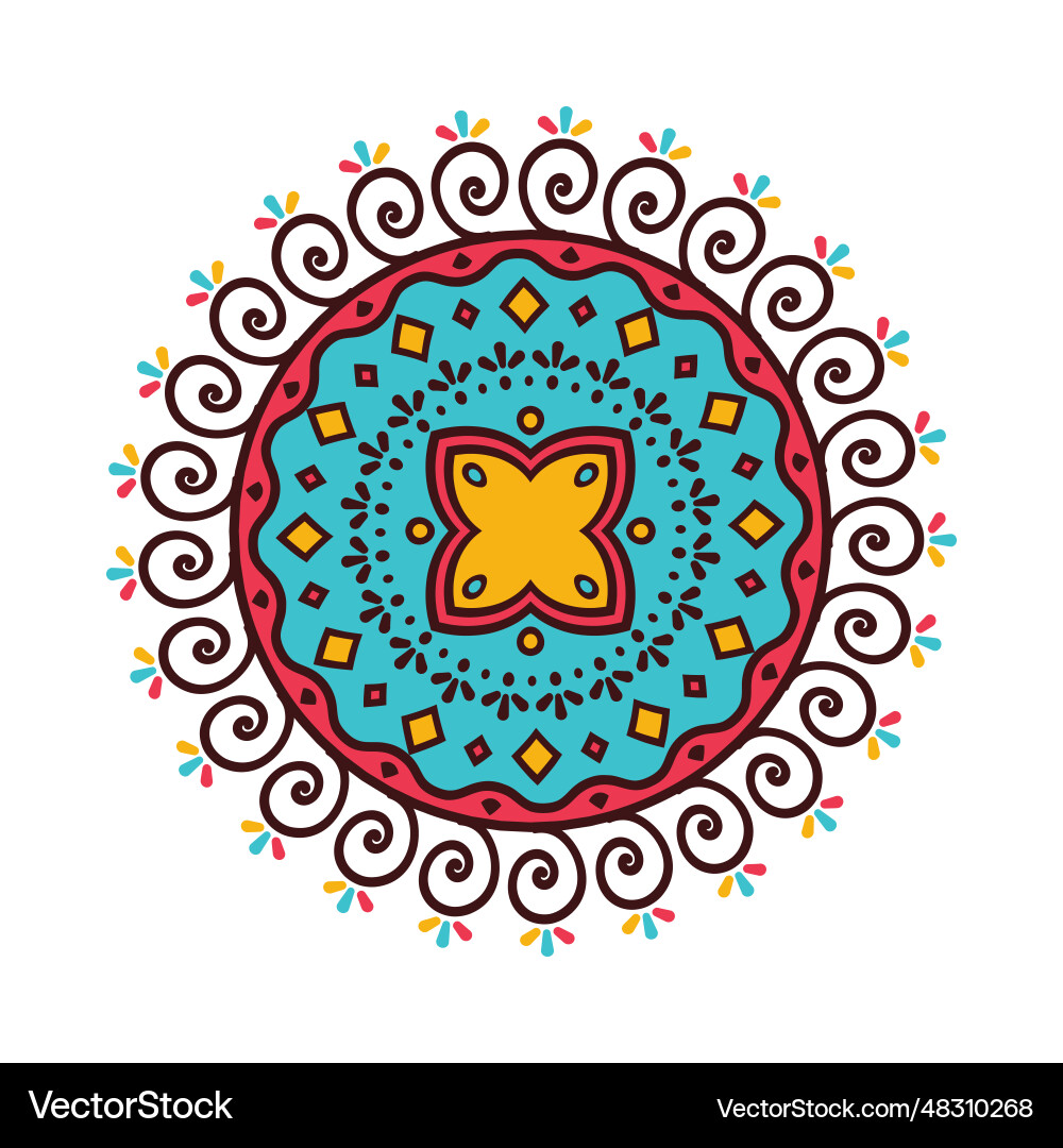 Decorative arabic round lace ornate mandala Vector Image