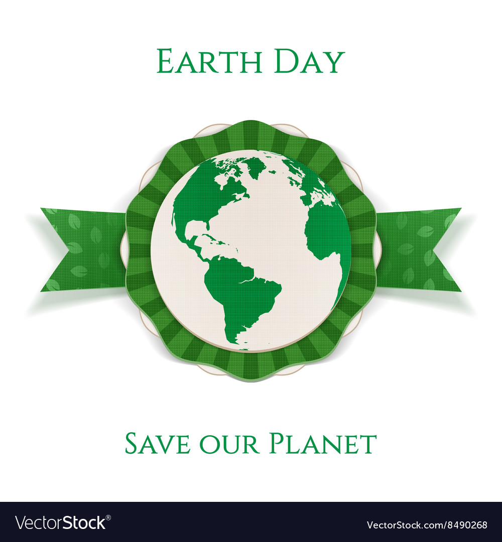 Earth day realistic circle paper banner template Vector Image