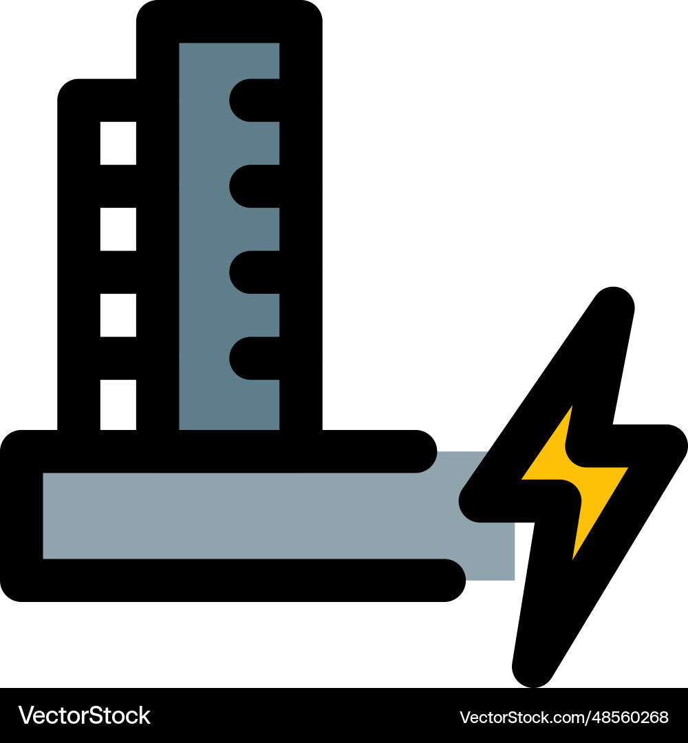 Electricity provided in buildings by power Vector Image