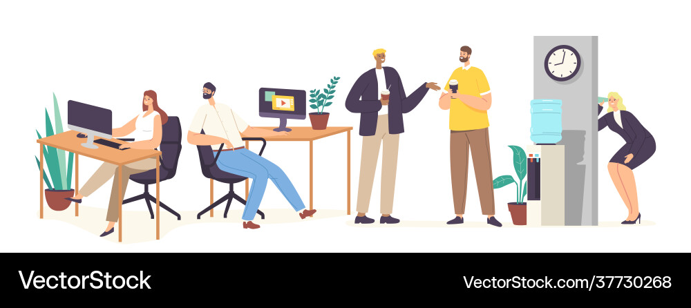 Female eavesdropper character listening through Vector Image