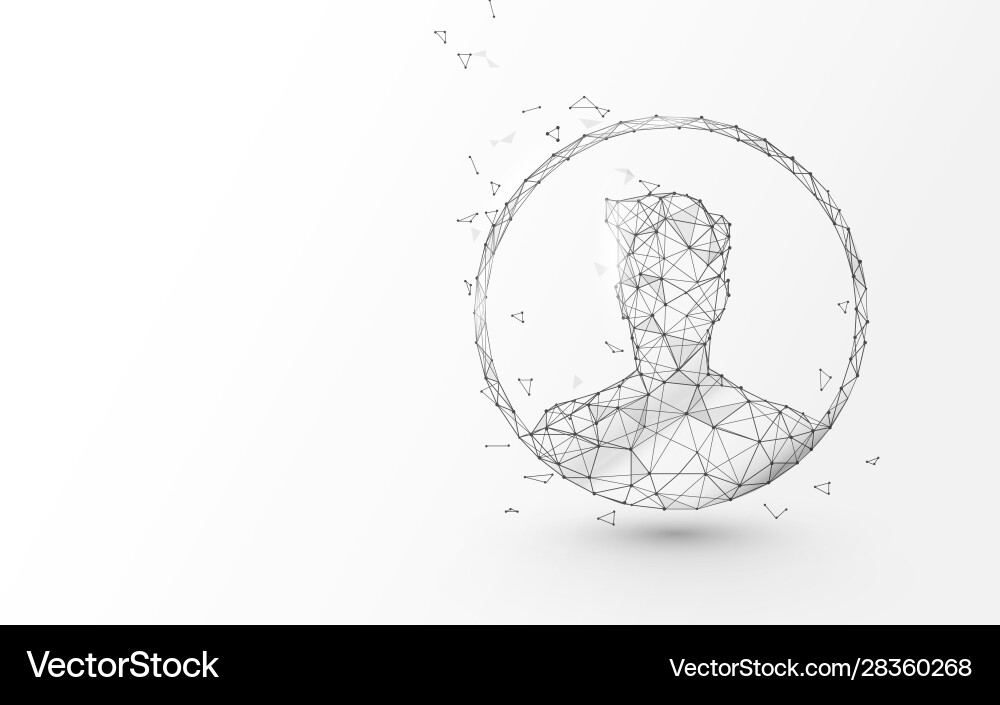 Men in circle icon form lines and particle Vector Image