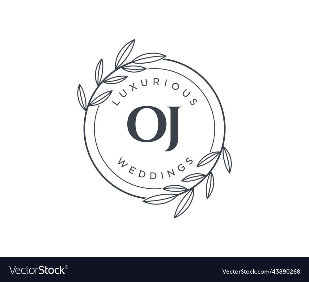 Oj initials letter wedding monogram logos Vector Image