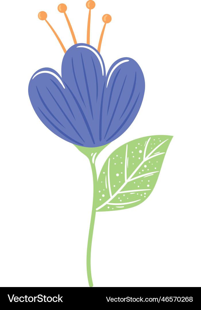 Organic growth purple flower Royalty Free Vector Image