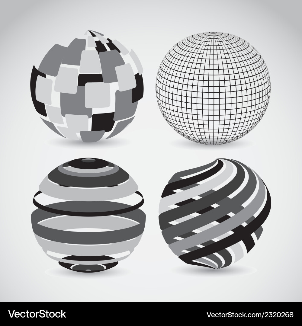 Planet earth icons and spheres Royalty Free Vector Image