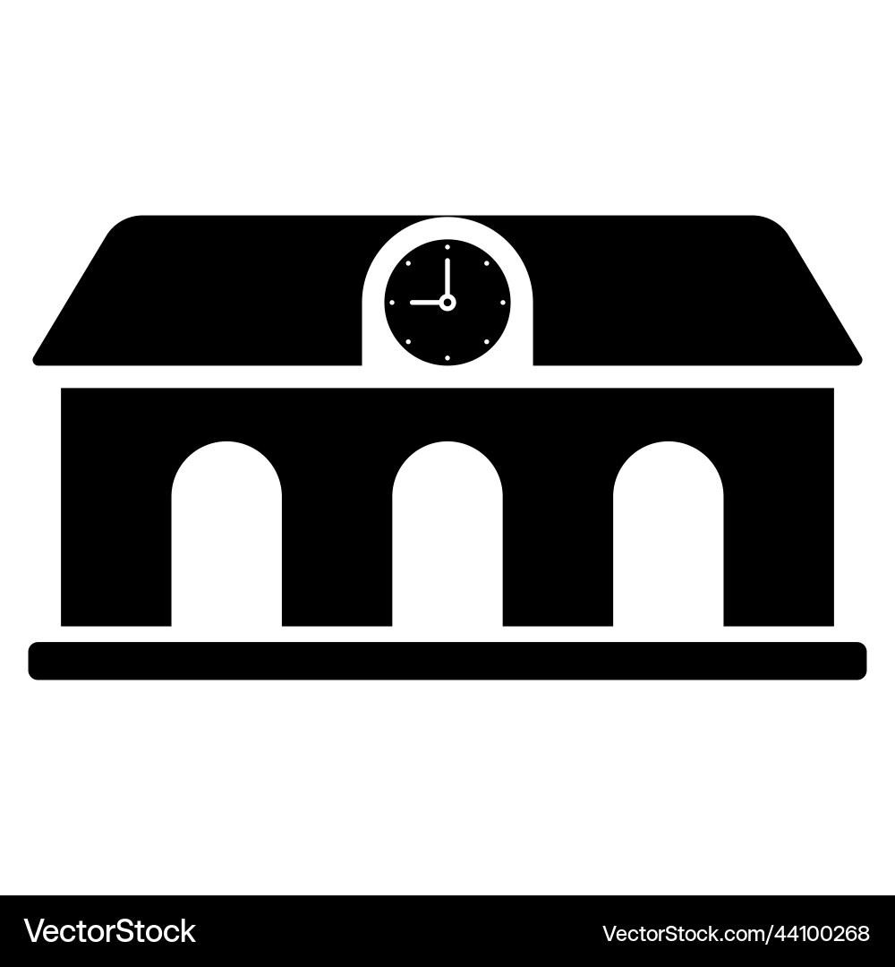 Railway station icon train station building Vector Image