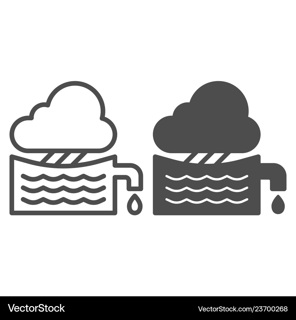 Rainwater tank line and glyph icon water Vector Image