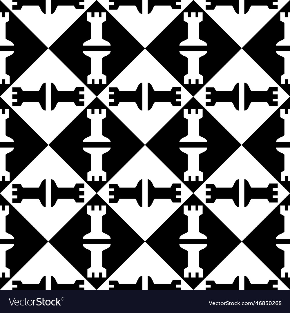 Seamless pattern with chess rook endless Vector Image