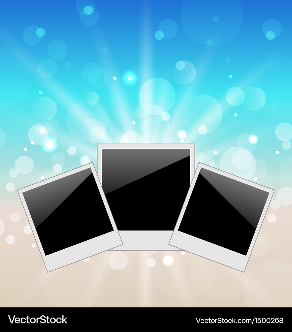 Set pictures on seascape background Royalty Free Vector