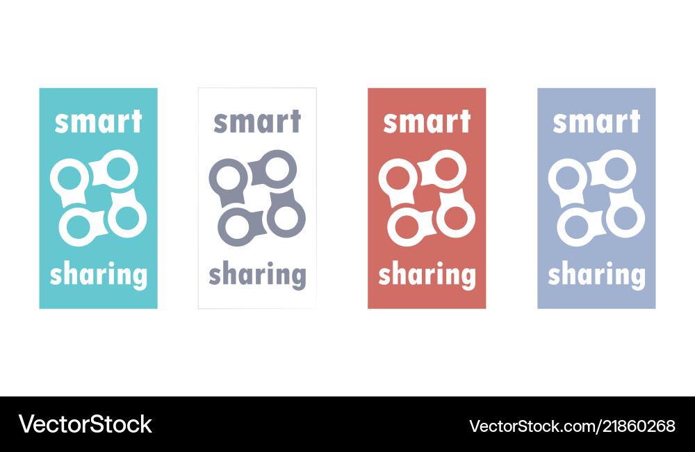 Smart sharing economy logo peer to peer exchange Vector Image