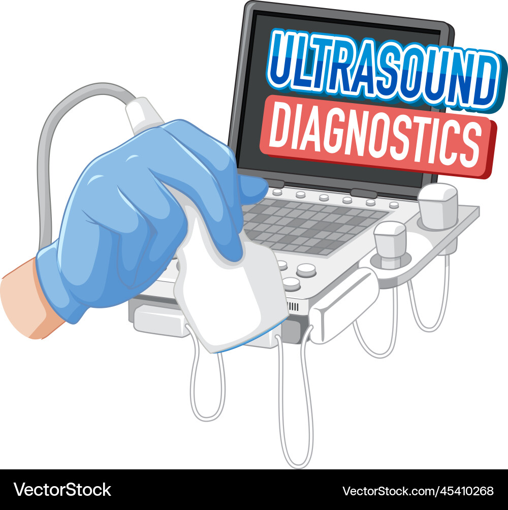 Ultrasound diagnostics text for banner or poster Vector Image