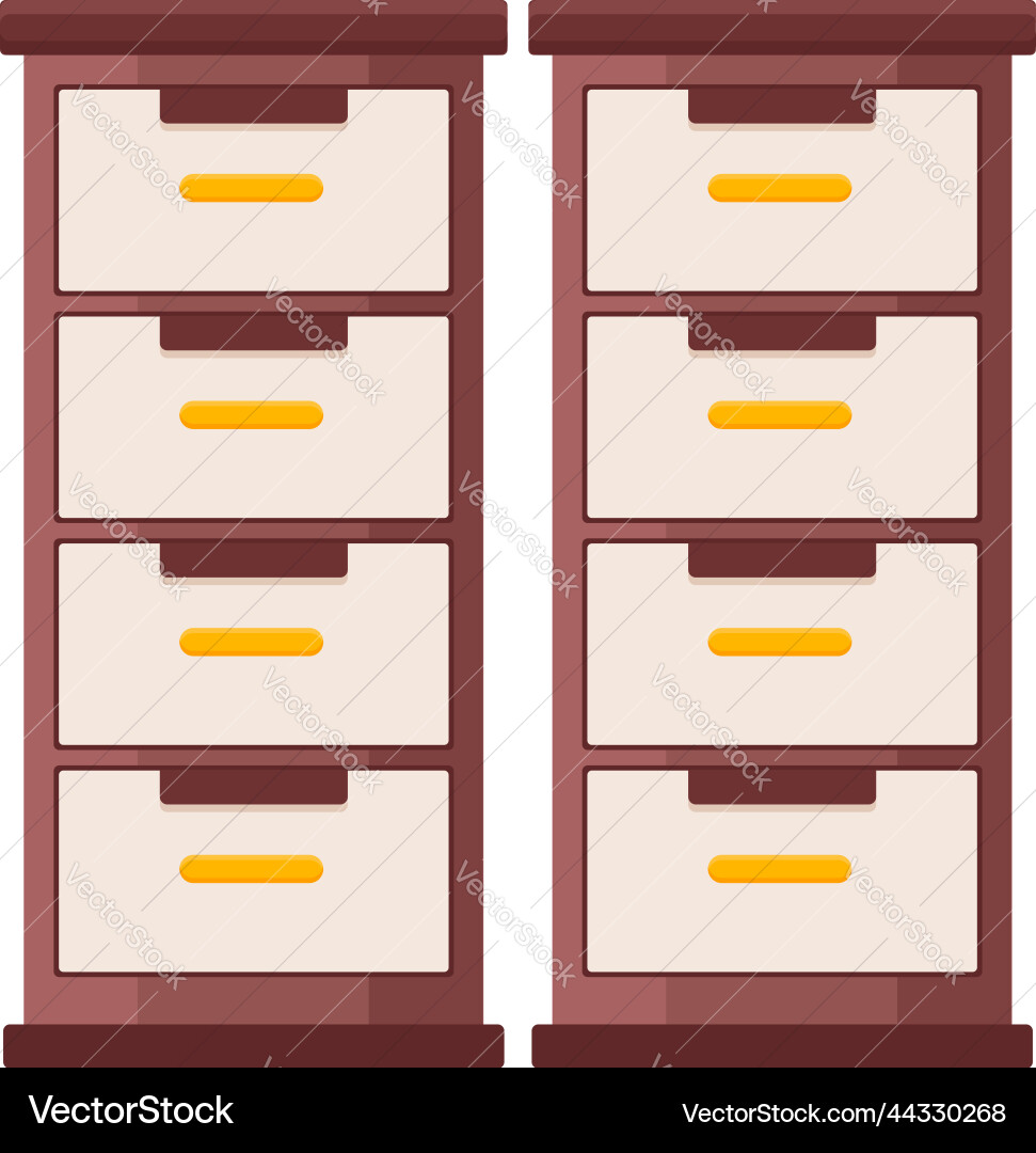 Wooden drawer on a white background Royalty Free Vector