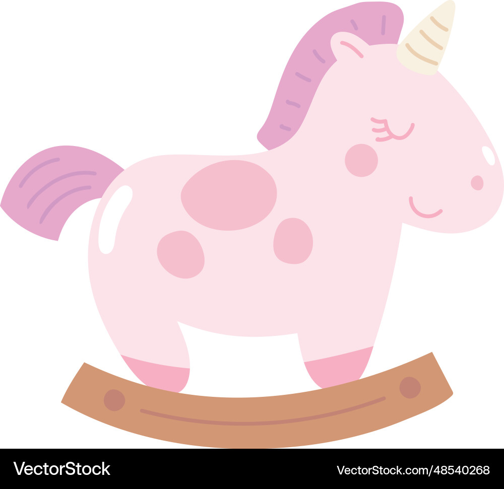 Wooden rocking toy icon Royalty Free Vector Image