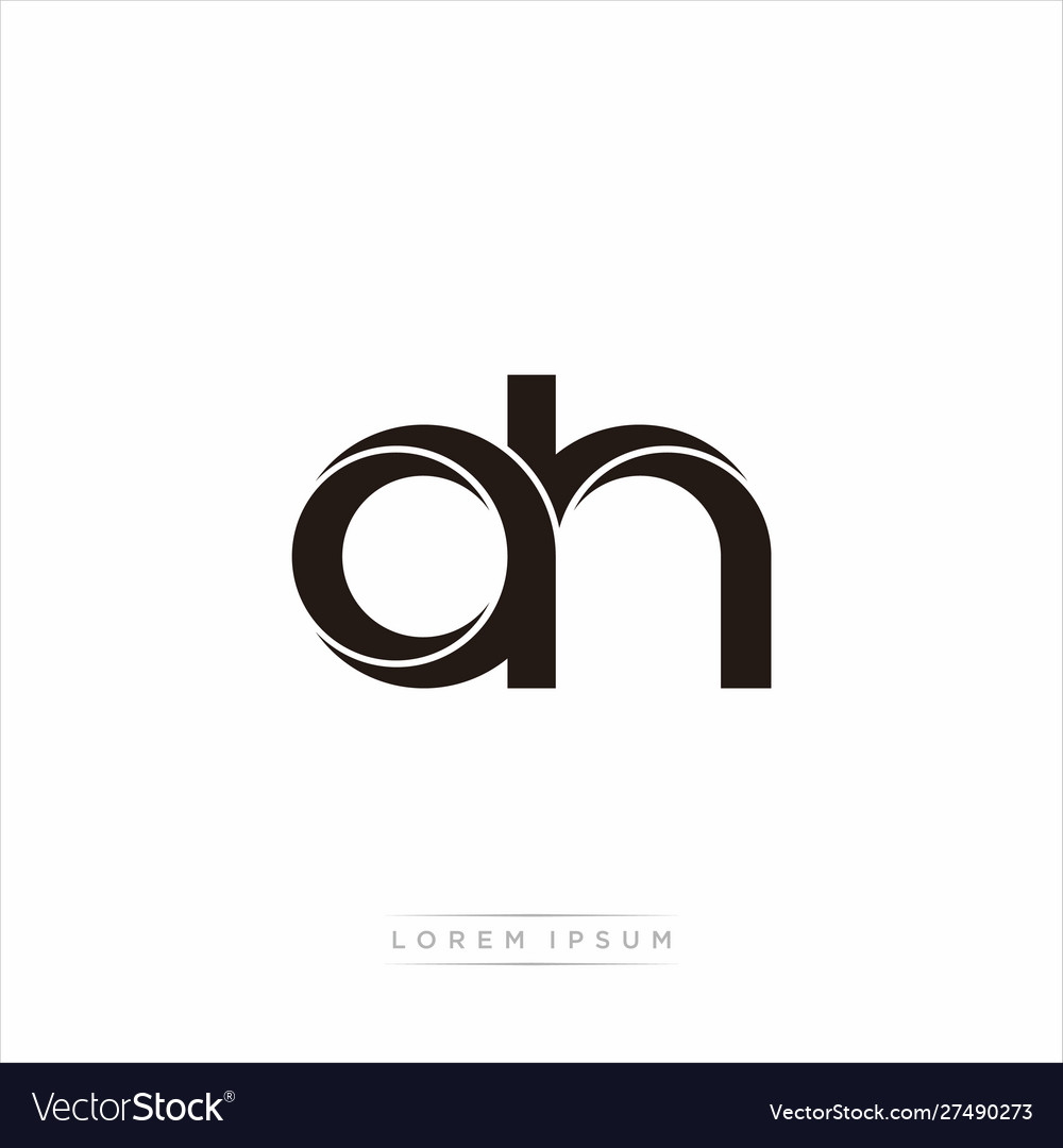 Ah initial letter split lowercase modern monogram Vector Image