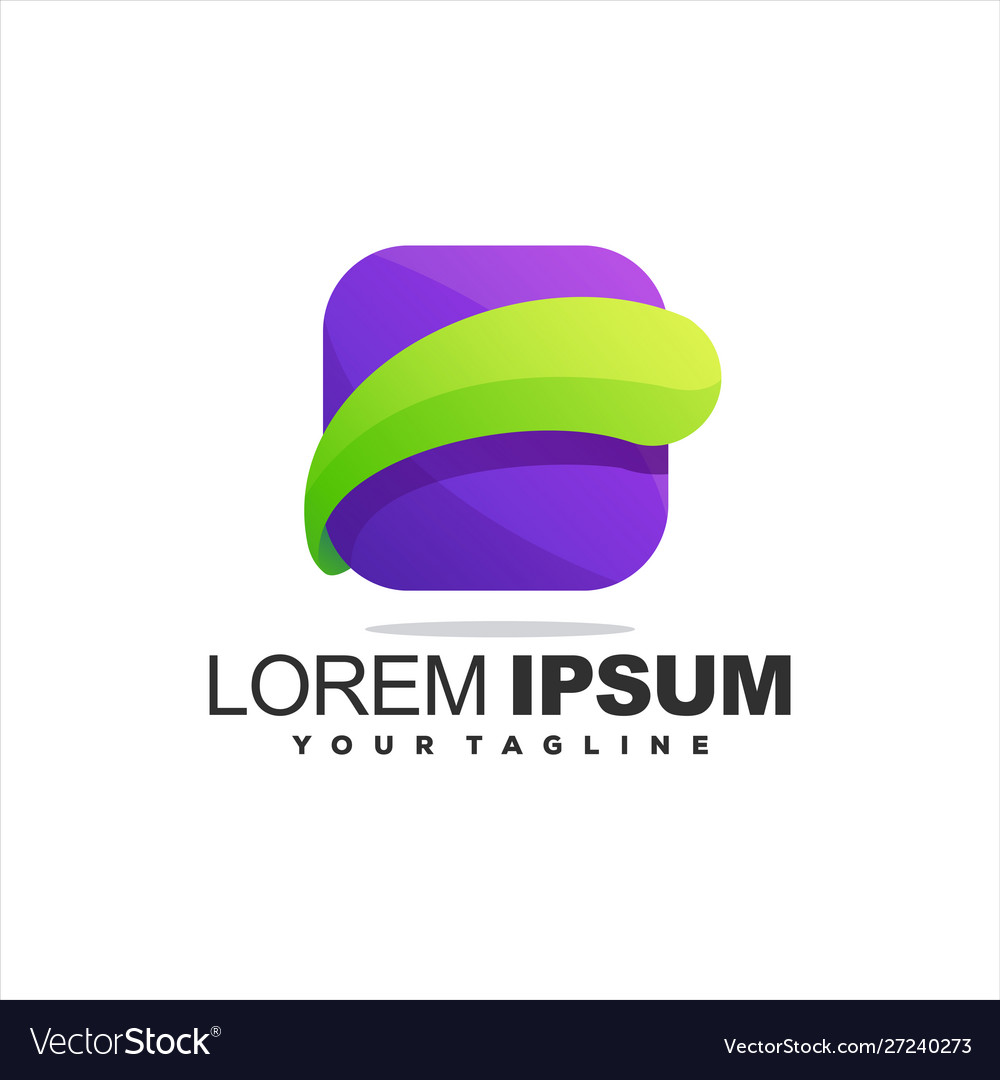 Awesome square gradient logo design Royalty Free Vector