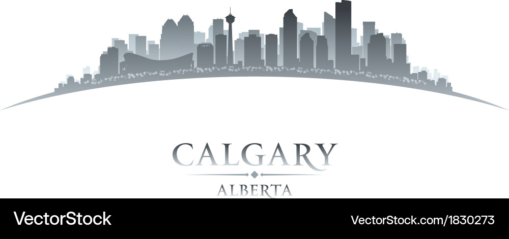 Calgary alberta canada city skyline silhouette Vector Image