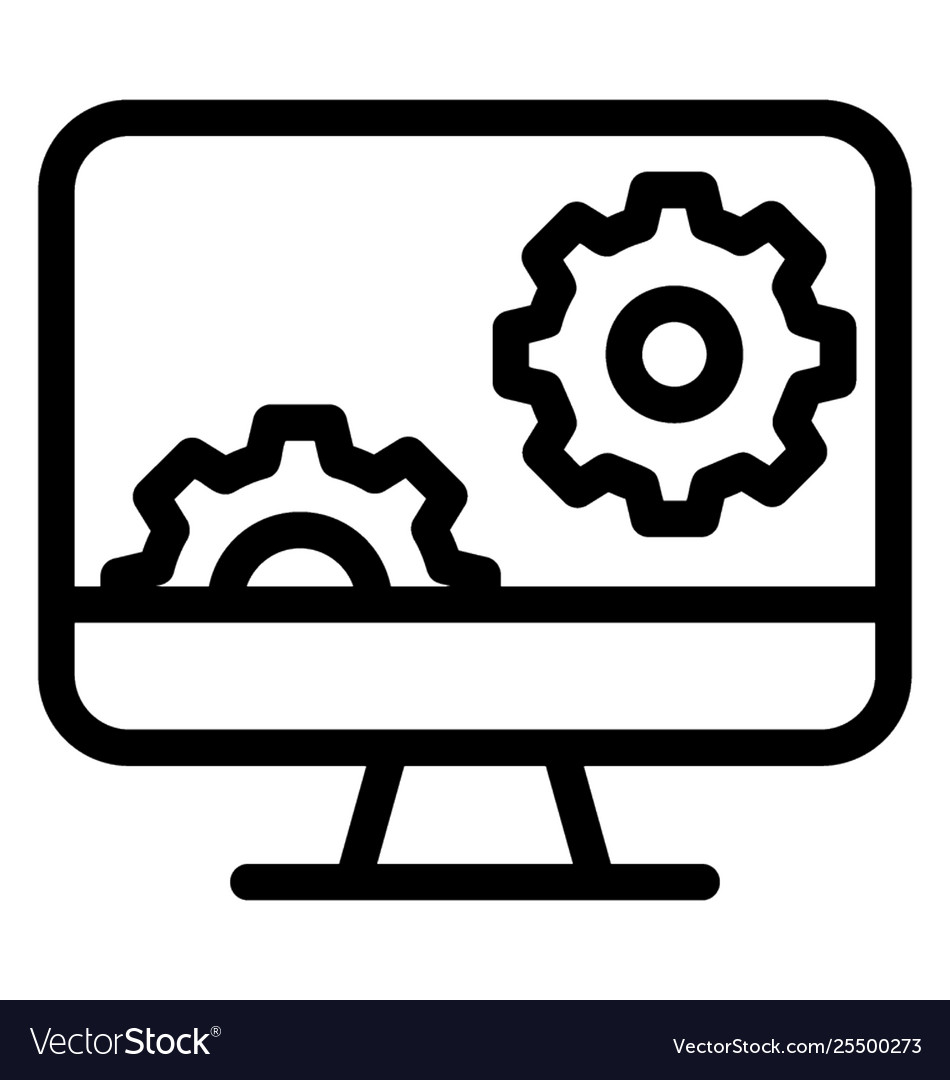Computer setting Royalty Free Vector Image - VectorStock