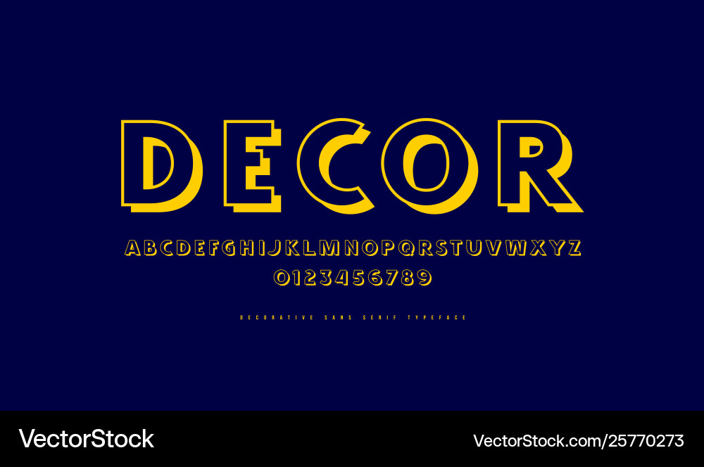 Decorative sans serif font in classic style Vector Image