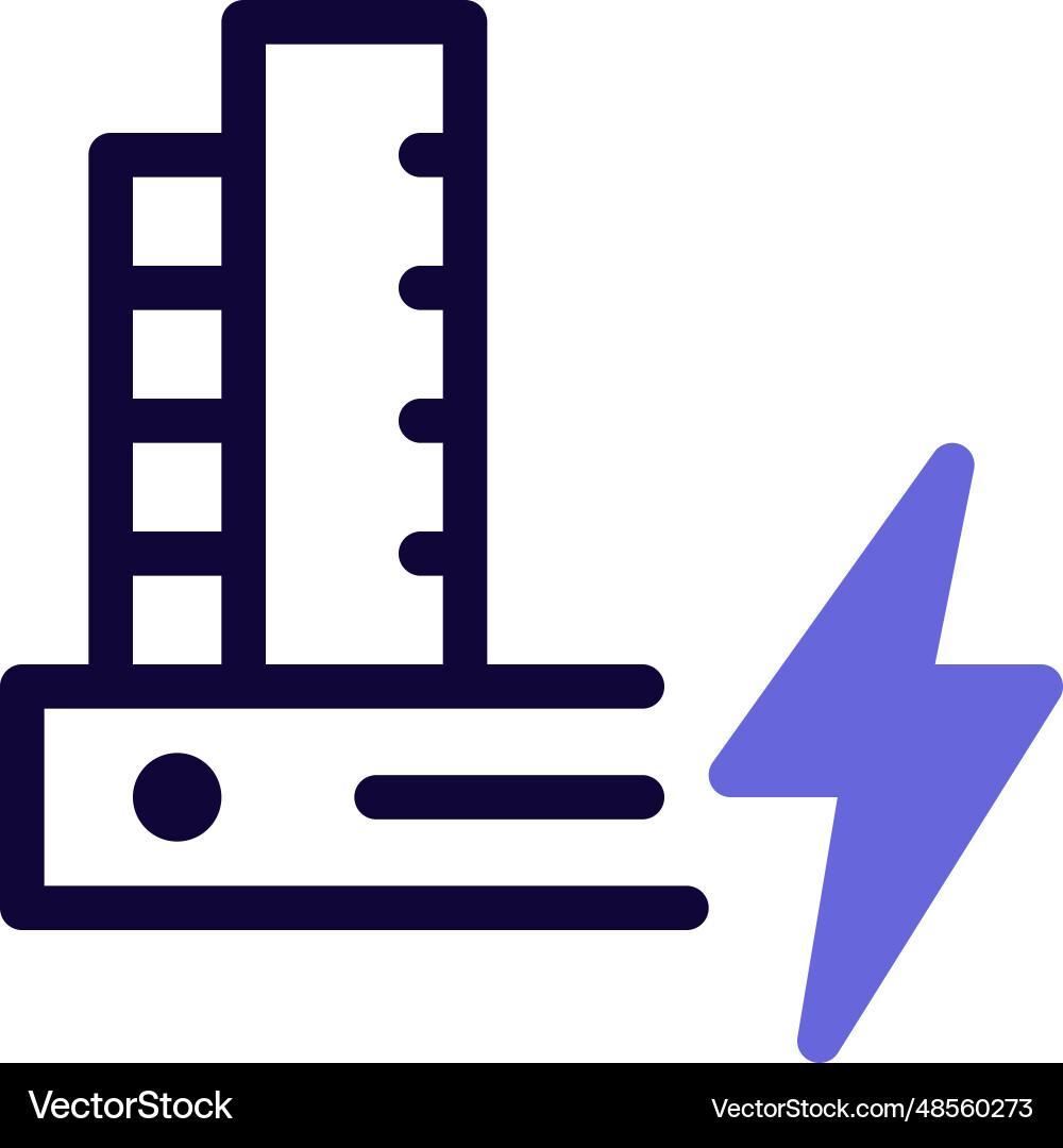 Electricity provided in buildings by power Vector Image
