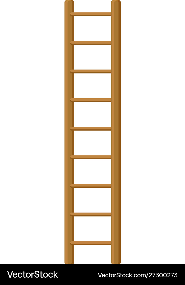 Light wooden step ladder straight Royalty Free Vector Image