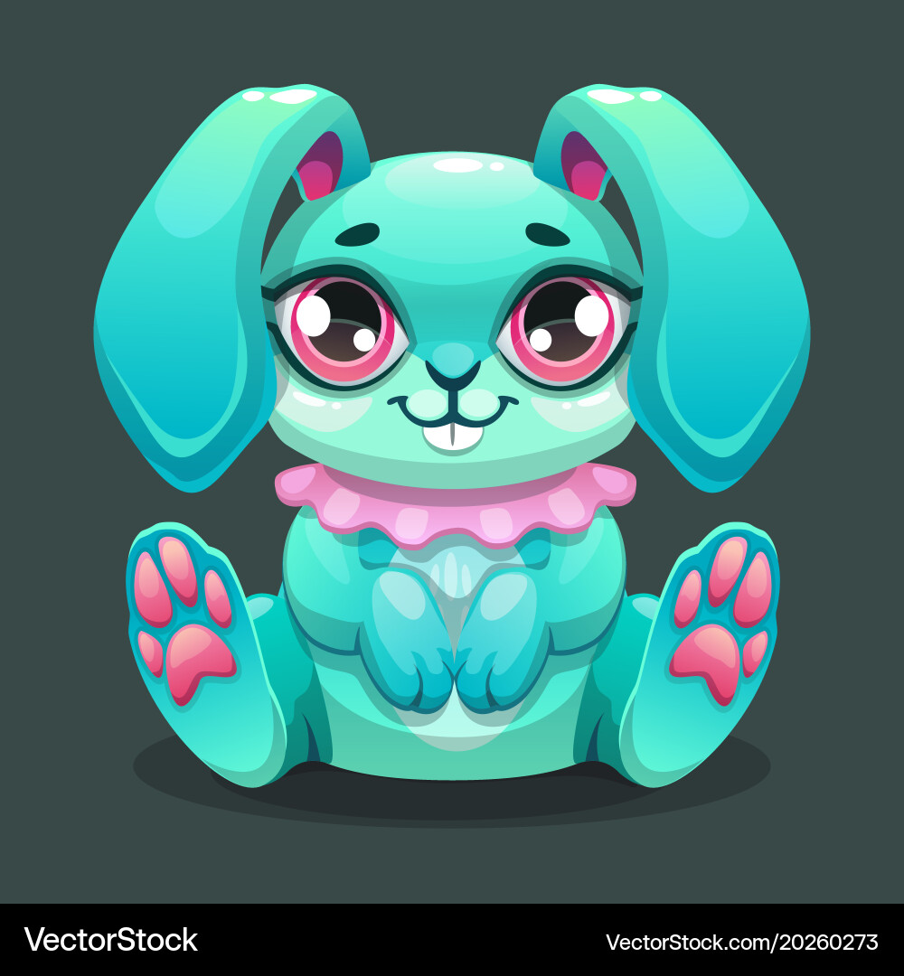 Little cute cartoon sitting bunny Royalty Free Vector Image
