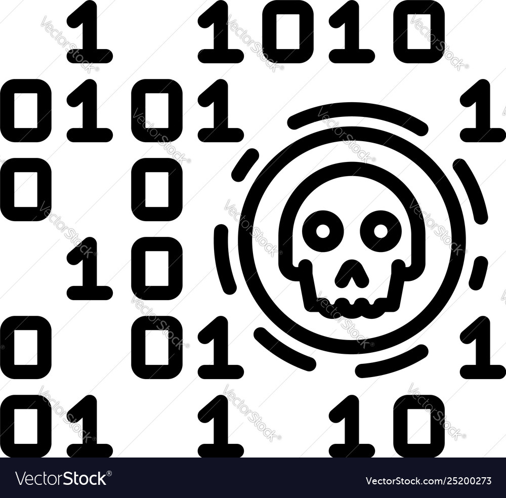 Malicious code icon outline style Royalty Free Vector Image