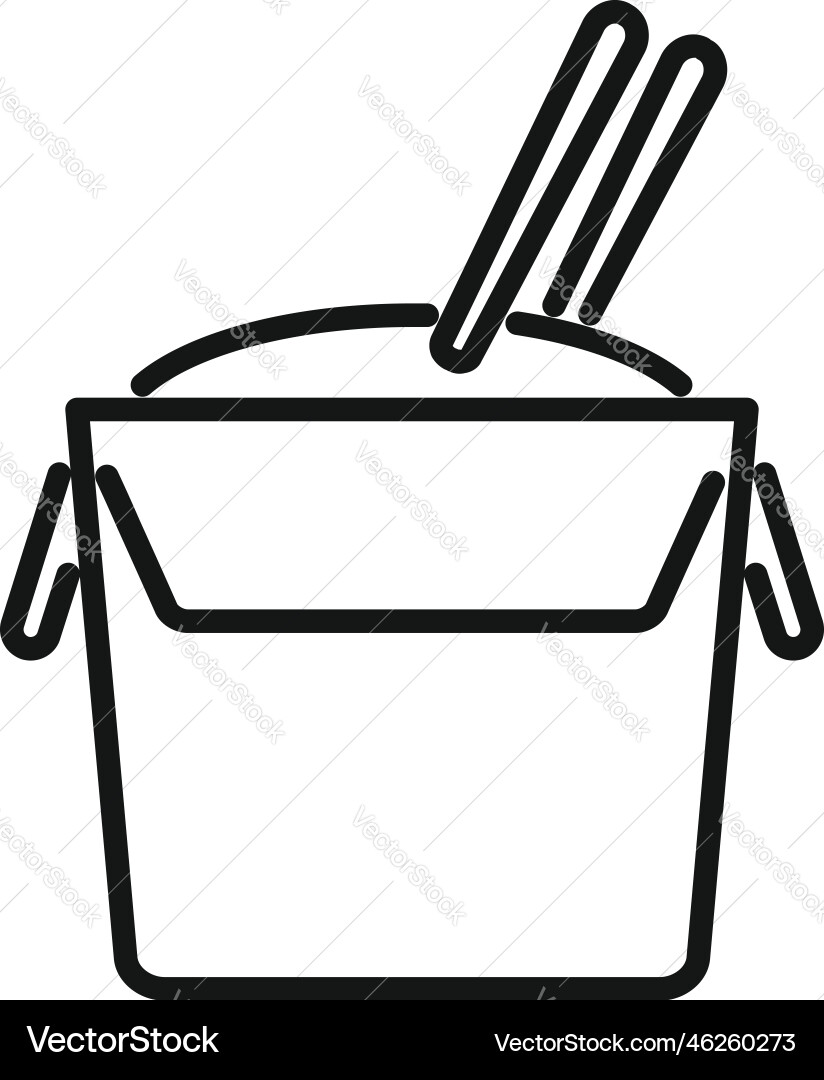 Rice food box icon outline fast Royalty Free Vector Image