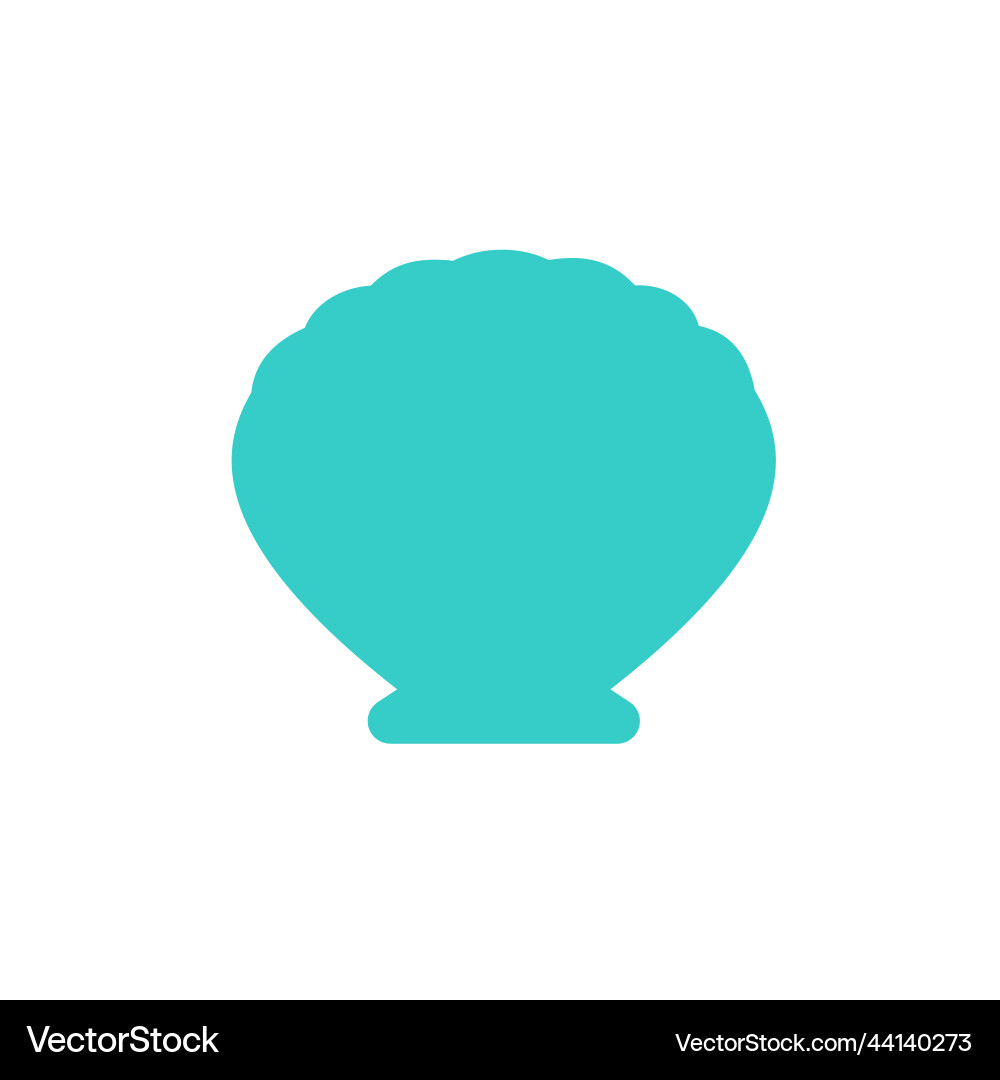 Sea shell silhouette isolated on white background Vector Image