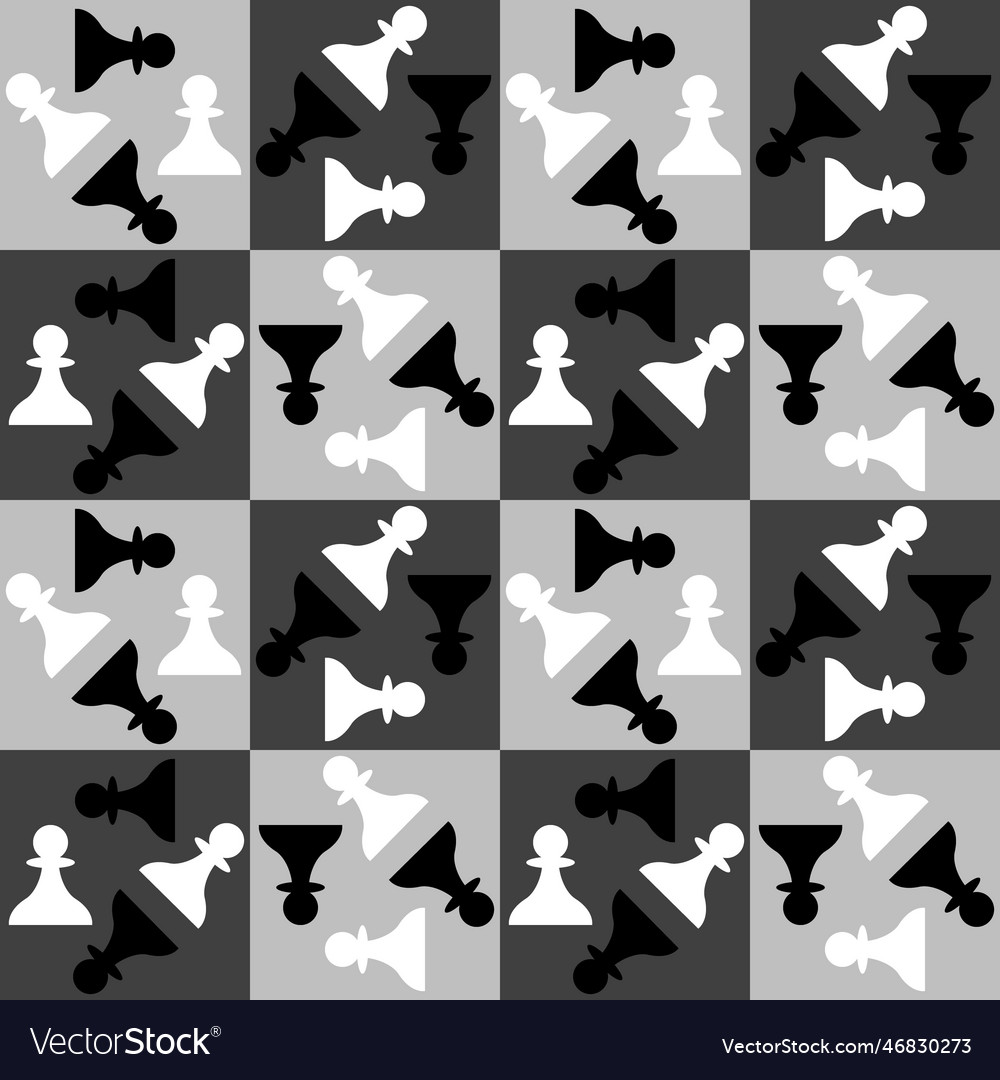 Seamless pattern with chess pawn endless Vector Image