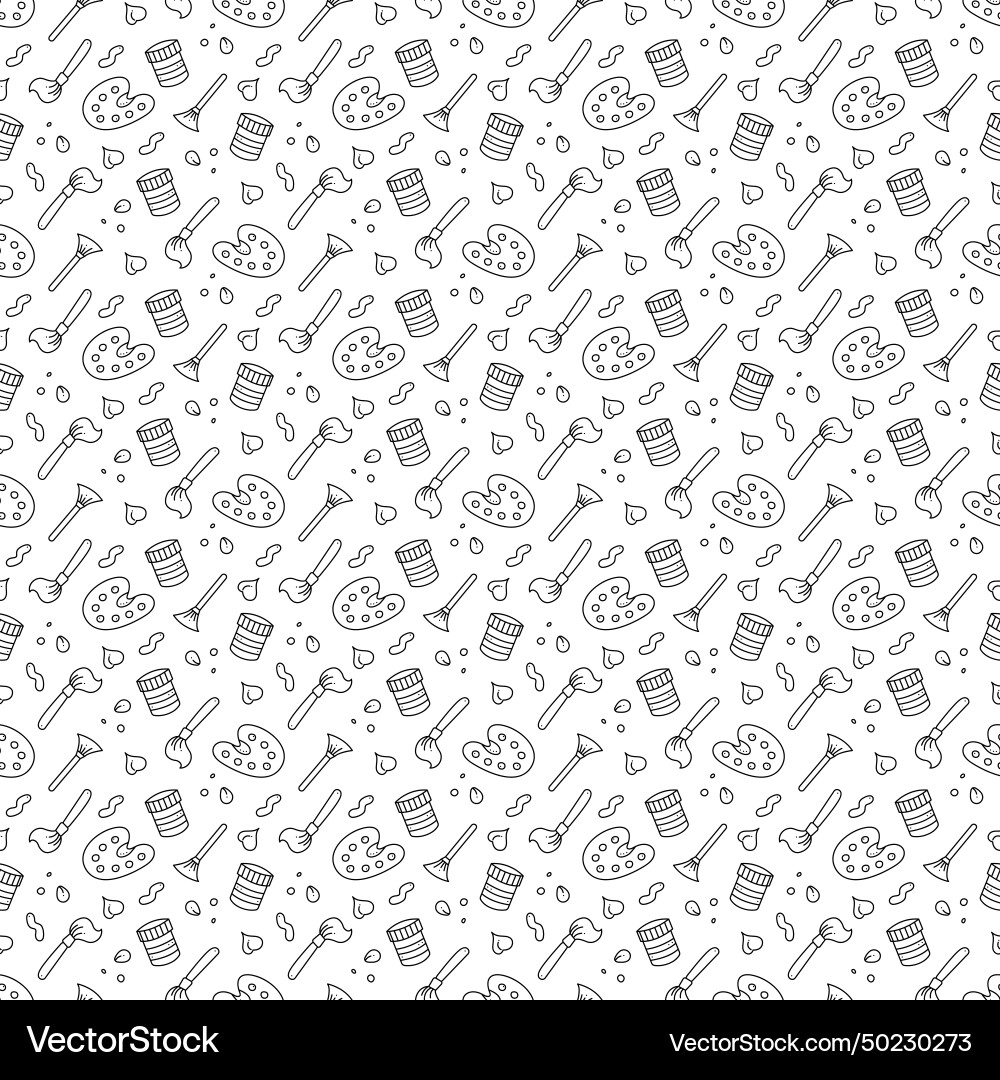 Seamless pattern with palette can of paint Vector Image