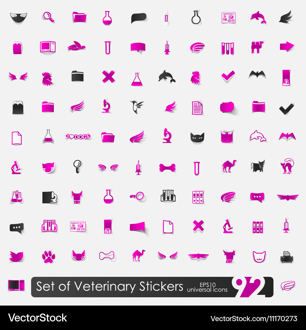 Set of veterinary stickers Royalty Free Vector Image