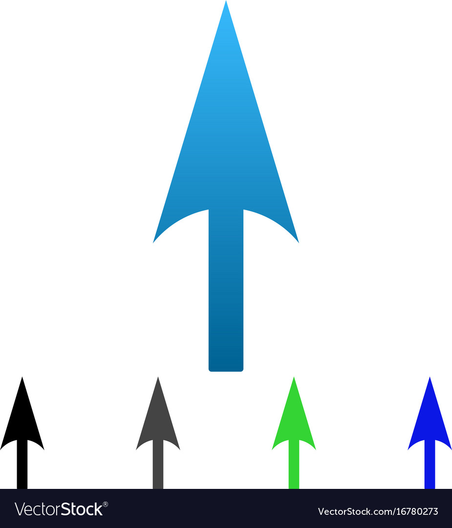 Sharp up arrow flat gradient icon Royalty Free Vector Image