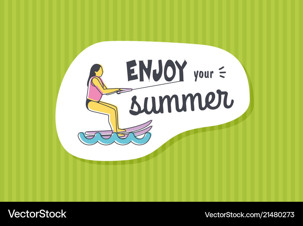 Summer poster card enjoy your Royalty Free Vector Image