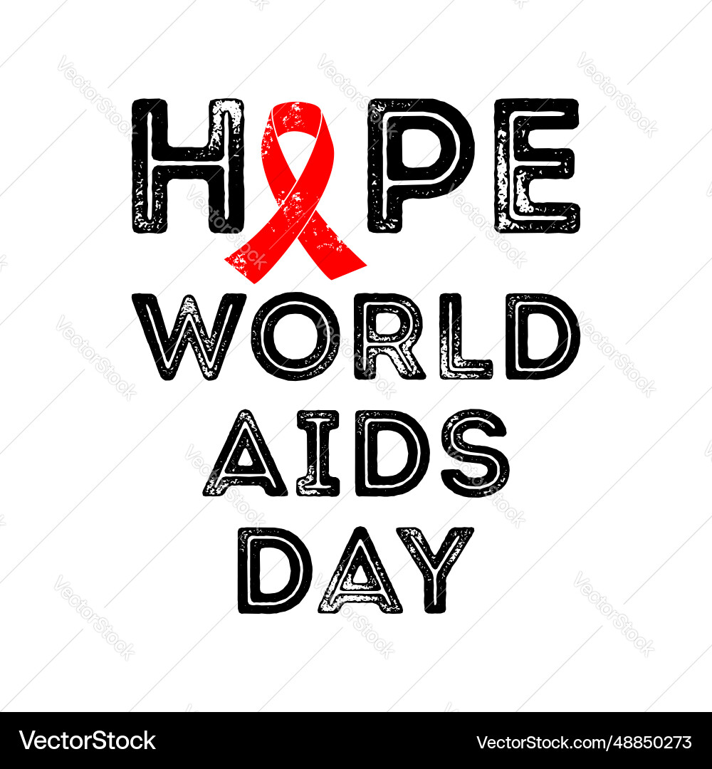 World aids day with ribbon design Royalty Free Vector Image