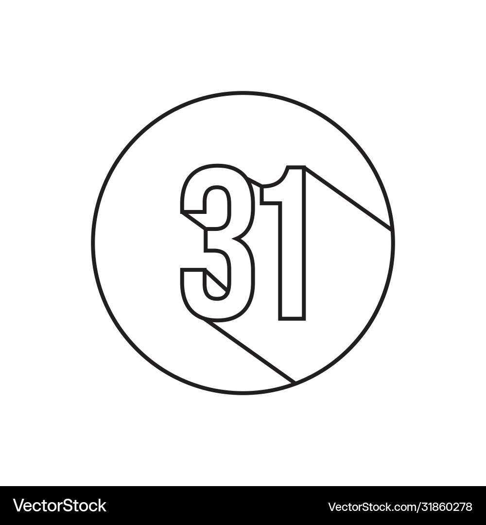 31 number lines icon symbol Royalty Free Vector Image