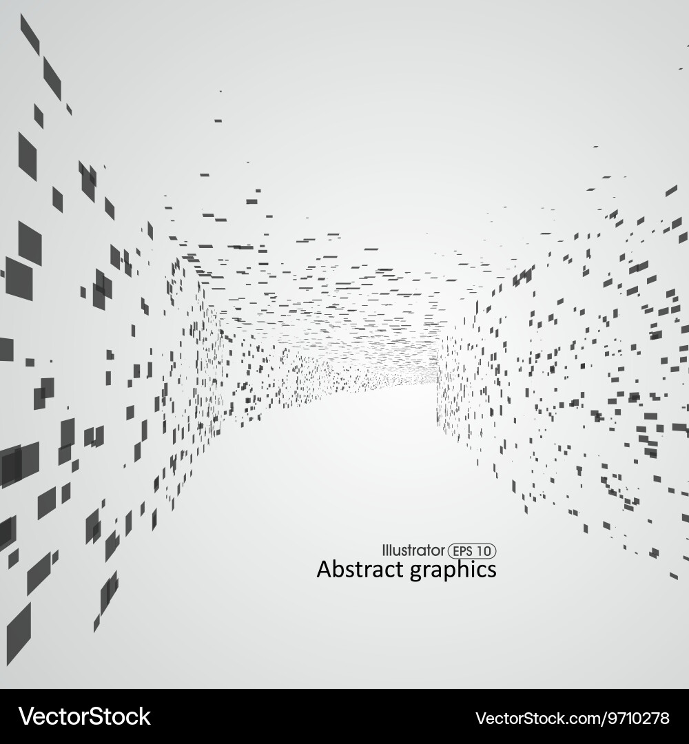 Abstract lattice space feeling of depth dots Vector Image