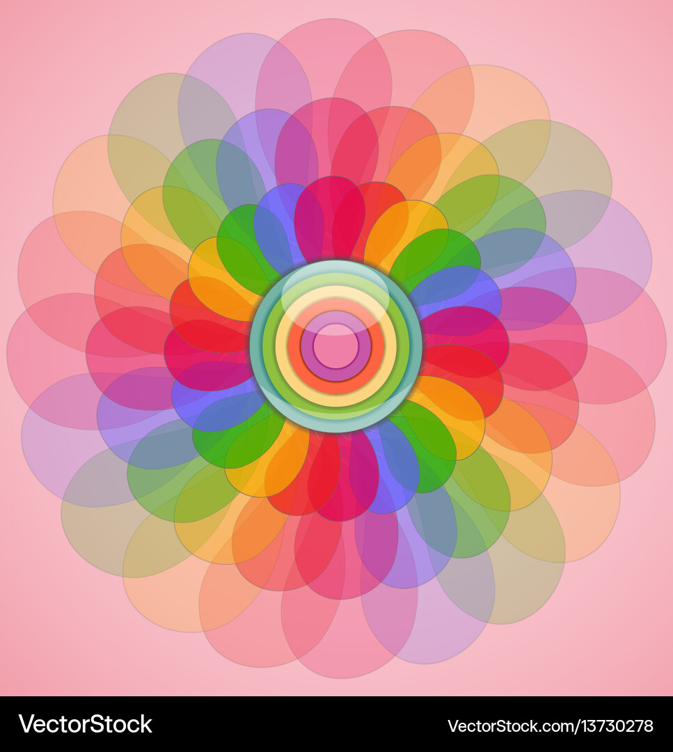 Abstract transparent colorful flower Royalty Free Vector