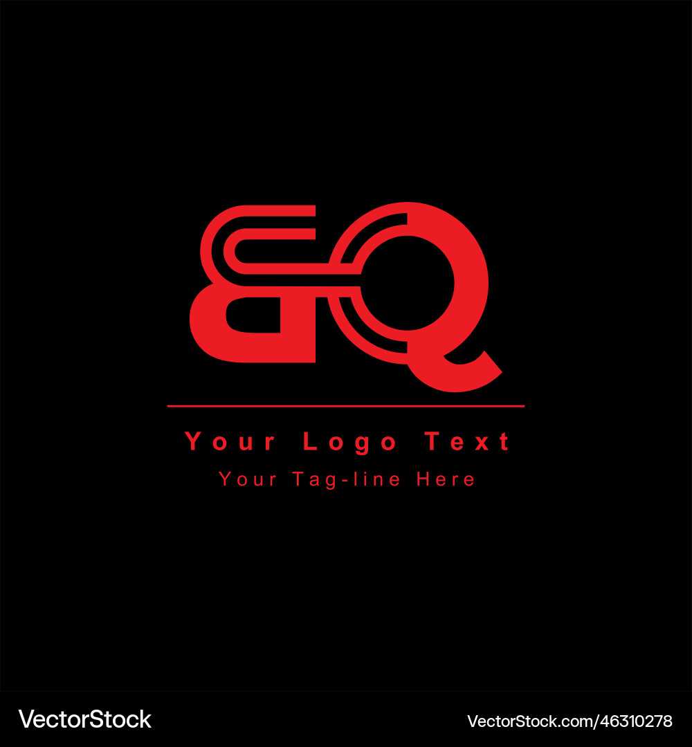 Bq qb initial logo design line art colorful Vector Image