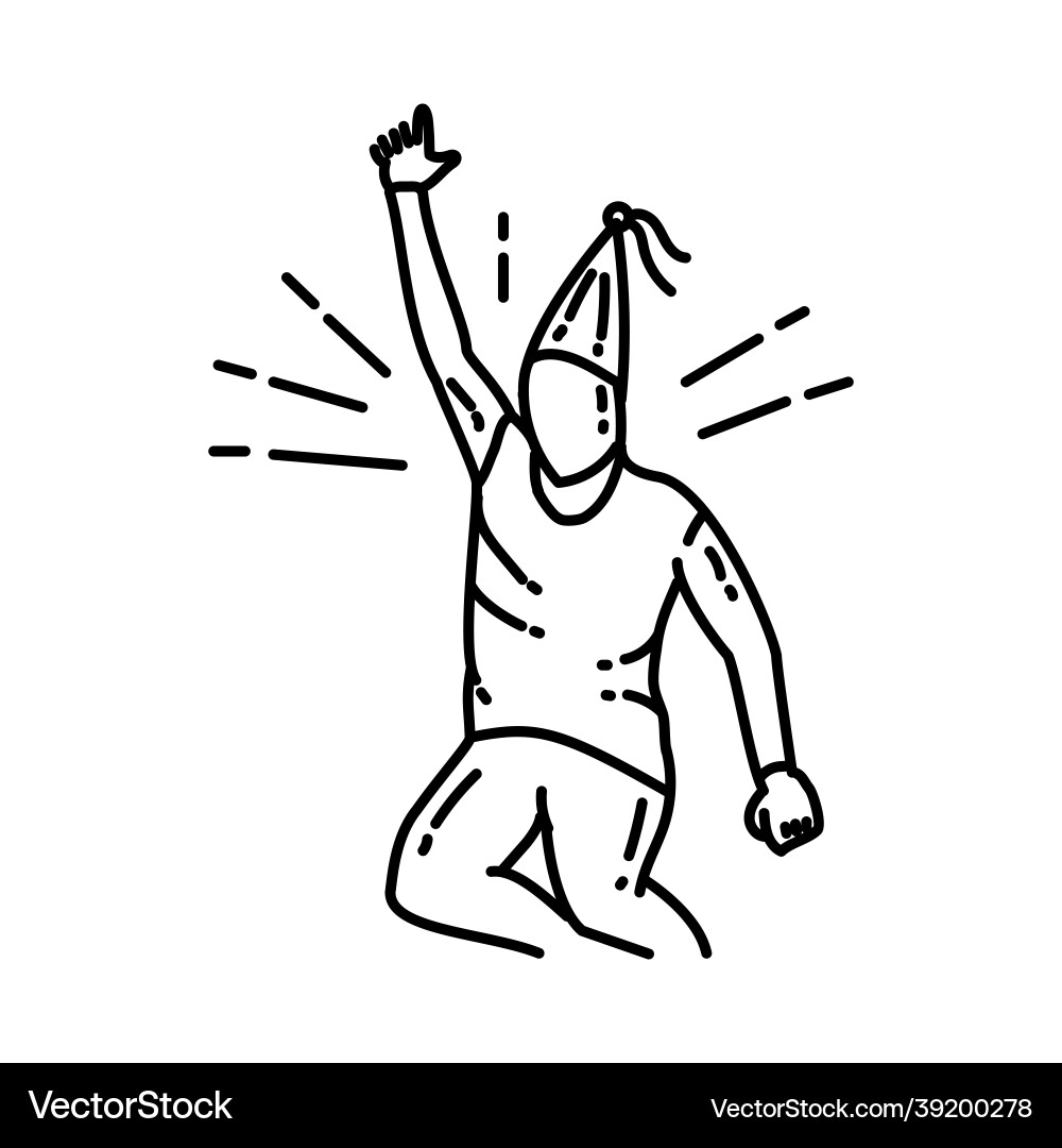 Cheerful icon doodle hand drawn or outline Vector Image