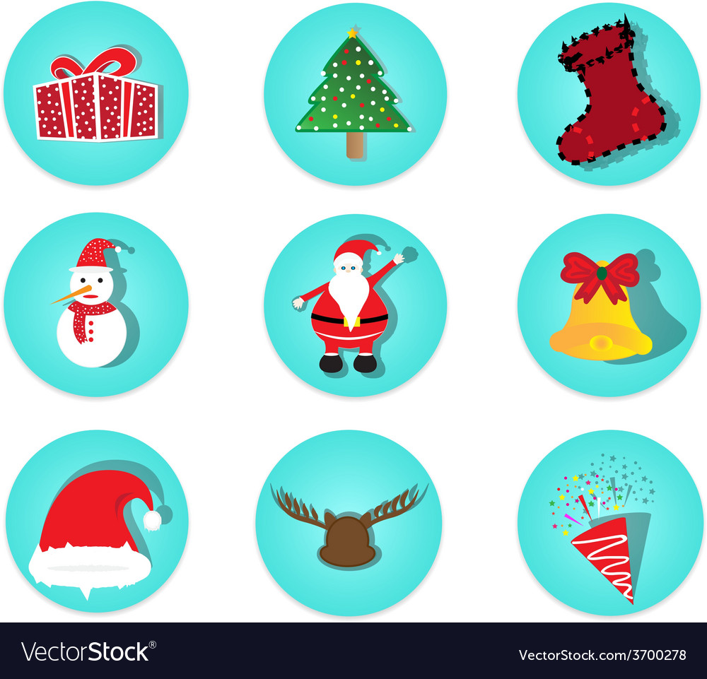 Christmas icons set Royalty Free Vector Image - VectorStock