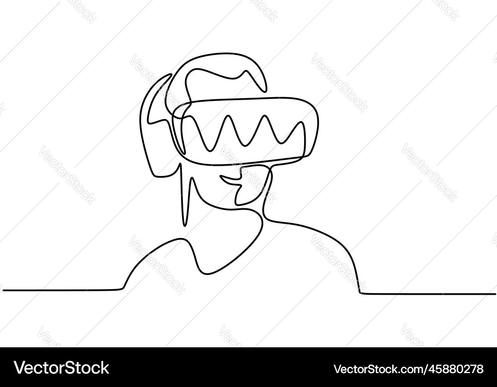 Continuous one line of person using virtual Vector Image