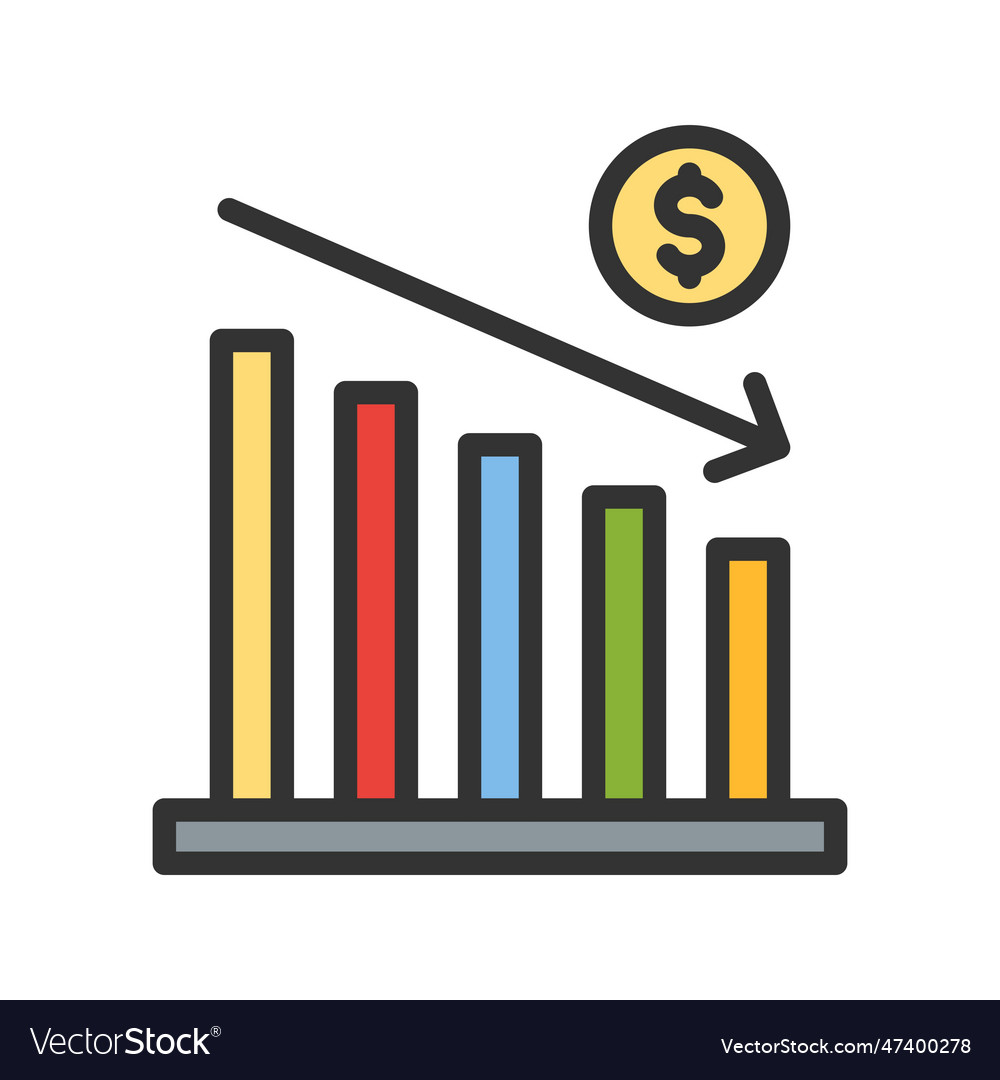 Decrease icon image Royalty Free Vector Image - VectorStock