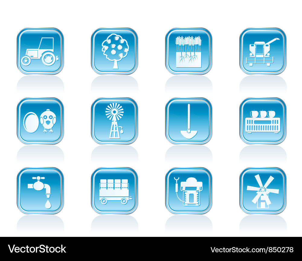 Farming industry and farming tools icons Vector Image