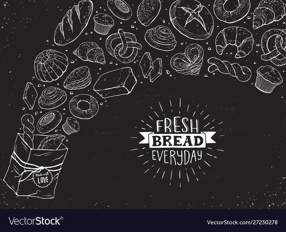 Fresh bread poster Royalty Free Vector Image - VectorStock
