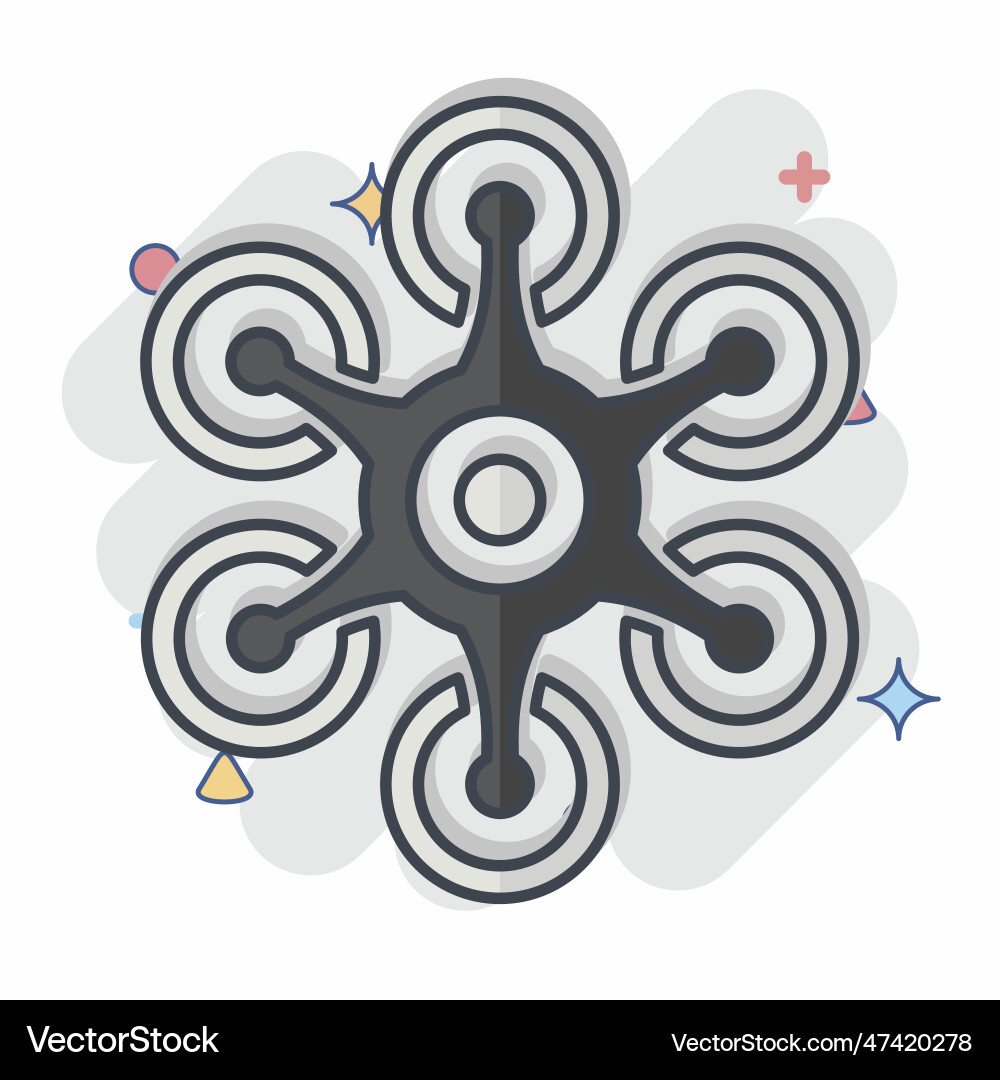 Icon hexacopter related to drone symbol comic Vector Image